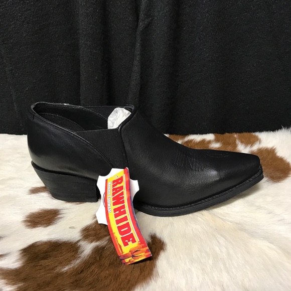 Abilene Boot Co | Shoes | Rawhide By Abilene Black Leather Shoeboot ...